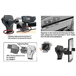 LycoGear Custom Fit Tesla 3/Y Smartphone Holder Air Vent Mount for All iPhone 14 13 Max Pro Plus Series/Galaxy S23 S22 S21 Ultra & All Other Android Phone for Tesla Model 3 III & Model Y (2016-2023)