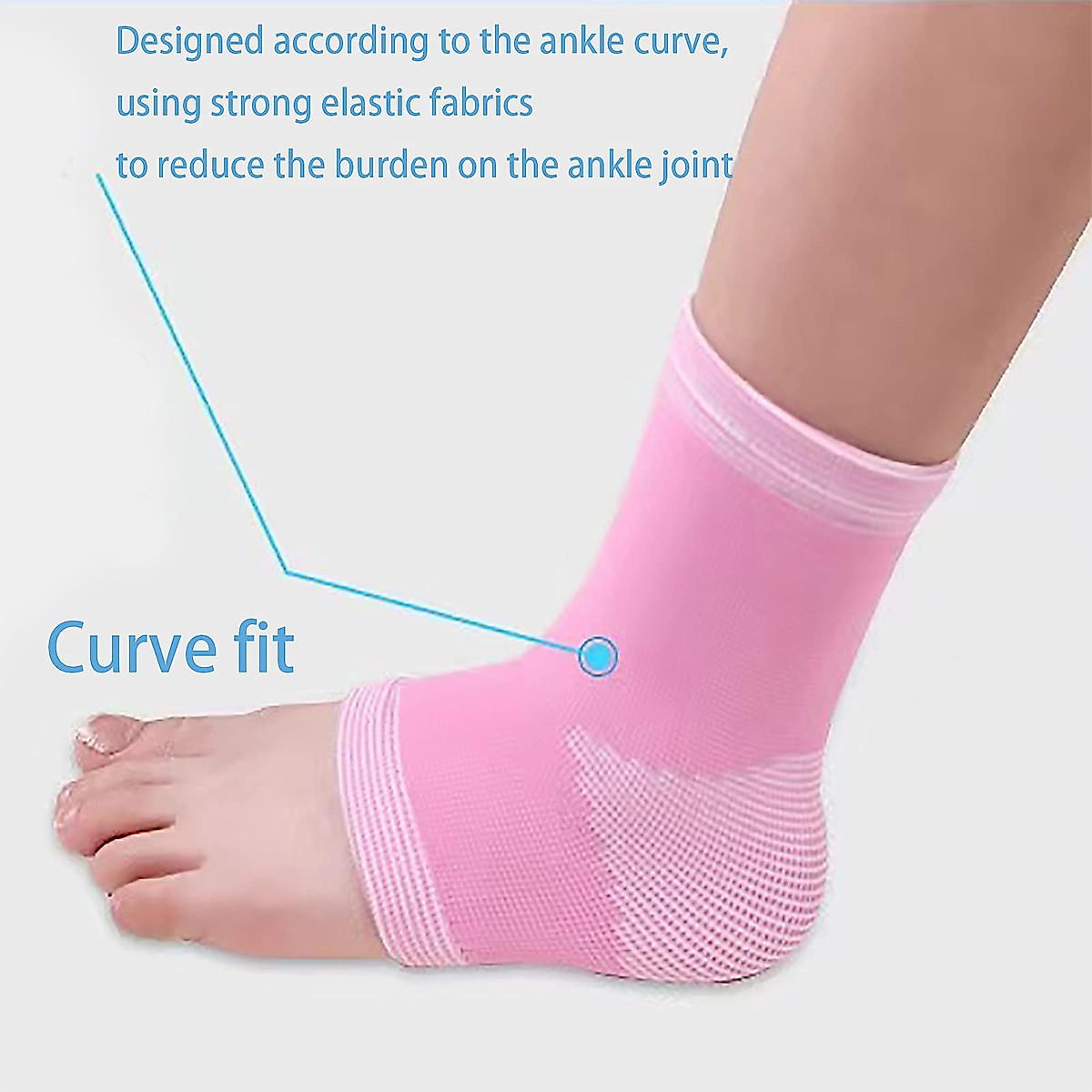 TXBONA 1 Pair Kids Compression Sleeves Foot Arch Support,Kids Children Ankle Brace,Plantar Fasciitis Sock for sprained ankle or sports (Pink)