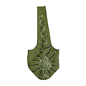 Mandala Crafts Hippie Bag - Boho Bag - Hobo Hippie Purse - Indie Style Hippie Crossbody Bag - Bohemian Sling Shoulder Bag Green Sun