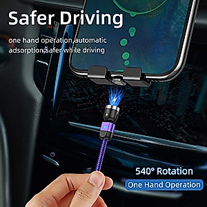 FLEXO Magnetic Rotating USB Charging Cable USB Cord 3-in-1 Cable Charger Wireless Charging Adapter Fast Charge Magnetic LED Phone Charger - Rotary