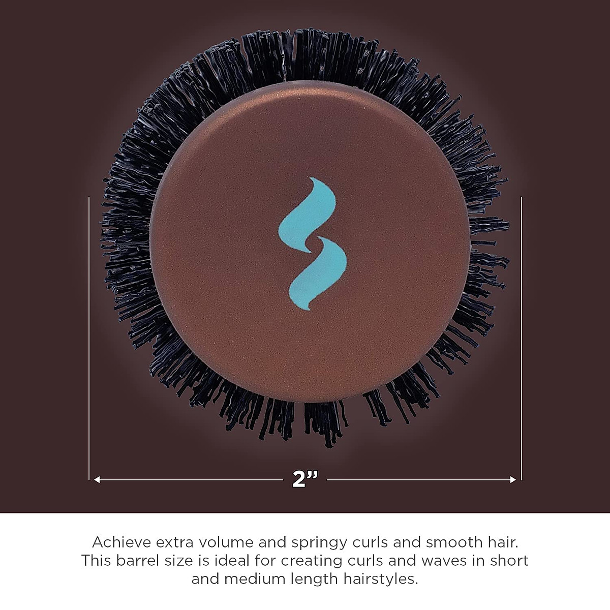 Spornette Ion Fusion 3 inch Round Brush With Thermal Ceramic Barrel And Ion-charged Anti Static Nylon Bristles For Blow Drying, Blow-outs, Curling, Styling, And Smoothing All Types Of Hair Textures