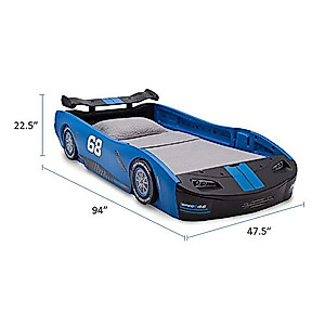 Delta Children Turbo Race Car Twin Bed, Blue