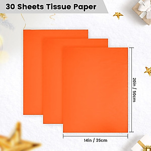 Hlonon Orange Tissue Paper for Gift Bags - 30 Sheets of Orange Wrapping Tissue Paper Bulk Packaging Paper for Weddings Birthday DIY Project Christmas Halloween Thanksgiving Gift Wrapping Crafts Decor