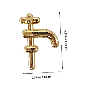 HANABASS Mini Faucet Ornaments Decor Miniature Faucet Sink Faucet Model Prop Doll House Prop Festival Tiny Faucet Doll House Accessories Mini House Sink Faucet Ornament Plastic Golden