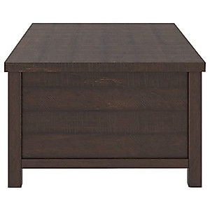 Signature Design by Ashley Camiburg Farmhouse Lift Top Coffee Table with Storage, Dark Brown