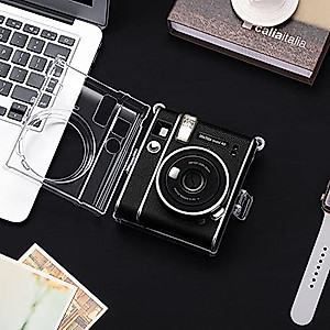 Fintie Protective Clear Case for Fujifilm Instax Mini 40 Instant Film Camera - Crystal Hard PVC Cover with Removable Shoulder Strap, Clear