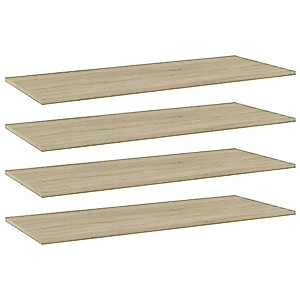 ZQQLVOO Floating Shelves, Shelves Wall Mounted, Wall Storage Shelves for Living Room, Bedroom, Kitchen, Bookshelf Boards 4 pcs Sonoma Oak 39.4"x15.7"x0.6" Chipboard