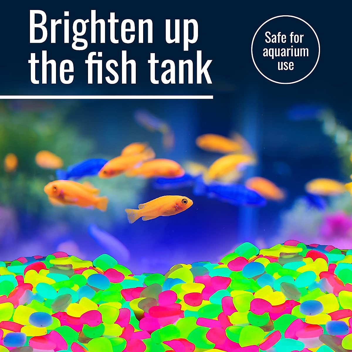 Graham Products 190 Pieces Glow in The Dark Rocks | Indoor & Outdoor Use - Garden, Fish Tank Pebbles, Planter, Walkway Decoration & More | for Kids Aged 6 & Up | Powered by Sunlight - Multi-Colored