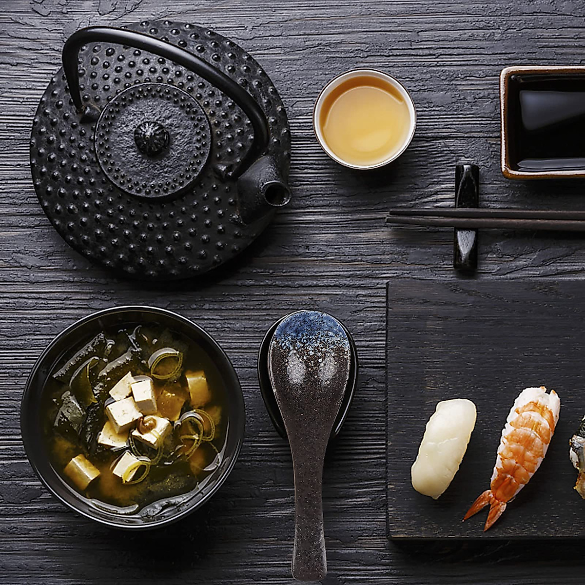 6 Pcs Ceramic Soup Spoons Japanese Retro Soup Spoons Chinese Soup Spoon Ceramic Asian Soup Spoons Rice Spoon Flatware Asian Serving Spoons Appetizers Tableware Meal Partner for Tasting