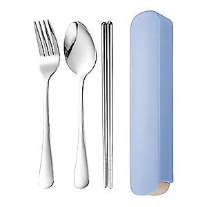 3pcs/set Cutlery Travel Portable Box Flatware Stainless Steel Spoons Forks Chopsticks Dinnerware Sets Kitchen Tableware