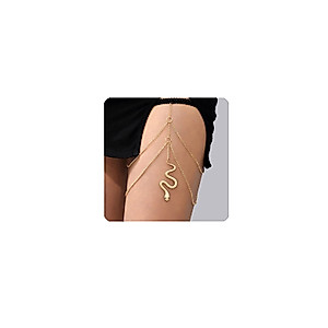 Thigh Chain Snake Leg Chain Medusa Costume Body Jewelry for Women Halloween Party Outfits for Women Halloween Snake Thigh Jewelry for Halloween Holiday Party Costume