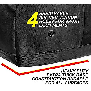 Fitdom 130L 36" Heavy Duty Extra Large Sports Gym Equipment Travel Duffle Bag W/Adjustable Shoulder & Compression Straps. Perfect for Soccer Baseball Basketball Hockey Football & Team Coaches & More