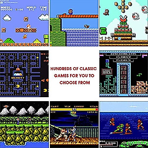 KUNLIDUDU Retro Classic Mini Game Console, Builtin 620 Video Games Plug and Play, Old Game System with 2 NES Classic Controllers, AV Output Mini Console, Games Console, gray, 19x15x7.5cm