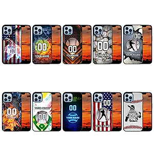 Personalized Baseball vs Name Number US Flag Decor Rubber Cover Phone Case for Google Pixel 4/4A/4XL/5/5XL/6/6 PRO/7/7 Pro Custom Baseball Phone case (Baseball batter)