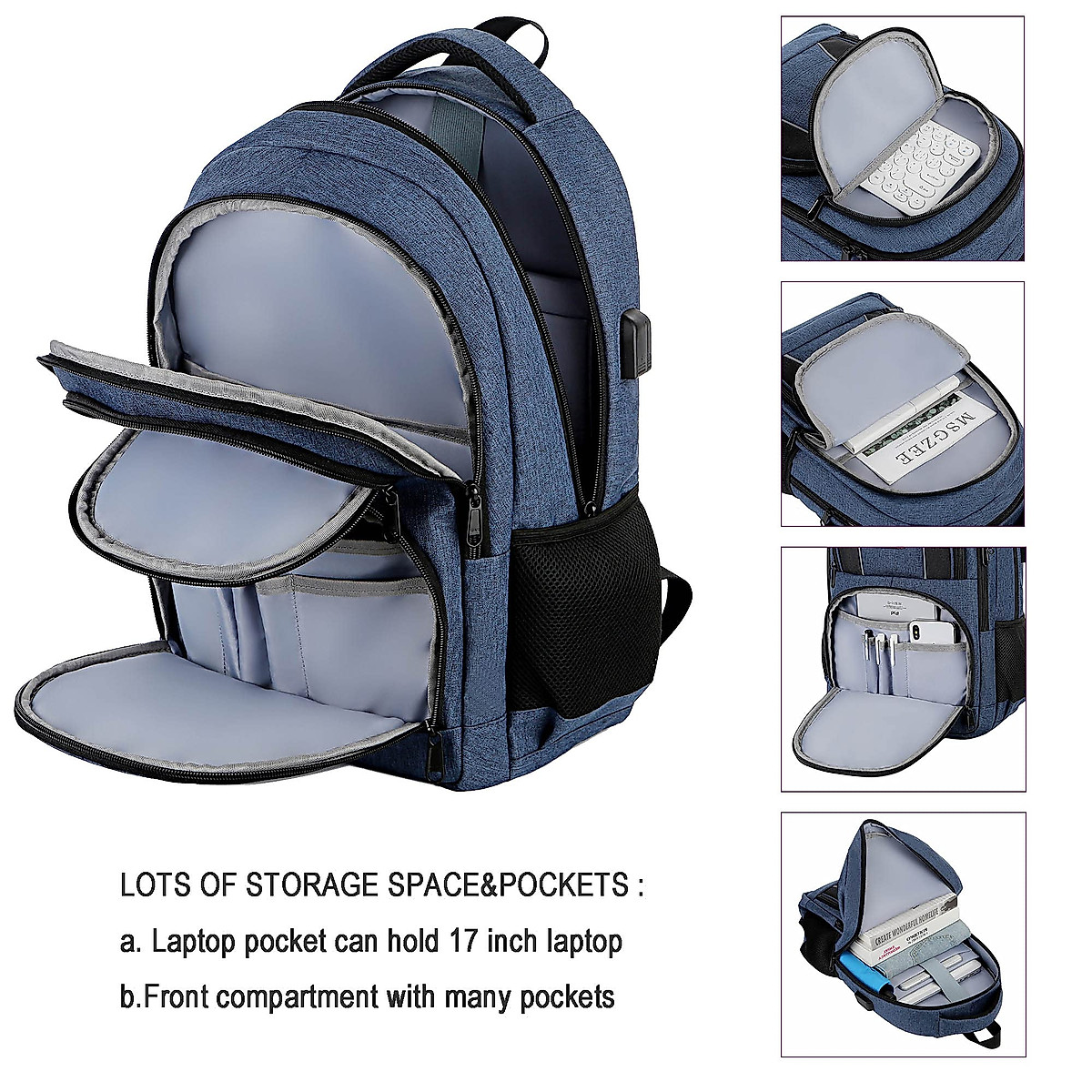 Travel Business Laptop Backpack for Women Men, Anti Theft Waterproof Slim Carry on Backpack With 15.6 Inch Laptop Compartment, College School Backpack Computer Bag Bookbag Gifts 15.6 inch (Grey)