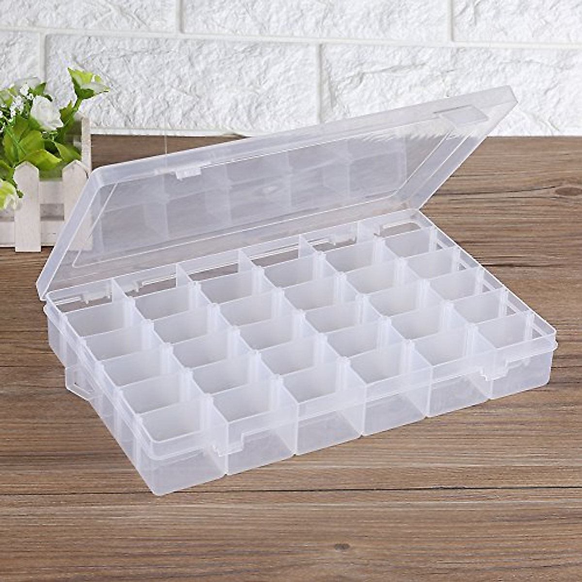 Asixx Storage Boxs, 36 Slots Plastic Organizer Container Storage Box or Adjustable Storage Box/ Case Container Home Organizer for Earrings,Ornaments and Small Items