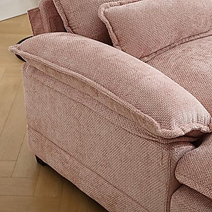 Oversized Modular Sectional Sofa Cloud Couch, Modern Chenille Upholstered Corner Couch, Comfy Boucle Sleeper Sofa&Couches with Double Chaise & Waist Pillows and Memory Foam for Living Room