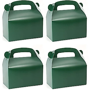 Oletx 24 PCS Green Gift Treat Boxes with 6 Stickers, Green Candy Boxes, Goodie Boxes for Party Favor Supplies,Classroom Kids Craft Activities.