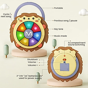 TUMAMA Baby Musical Drum Toy, Light Up Toys Electronic Music Sound Baby Toys Toddler Musical Instruments Light up Game Baby Sleep Soother Toy Christmas Birthday Gifts for Boy Girls Kids 2 3 Years