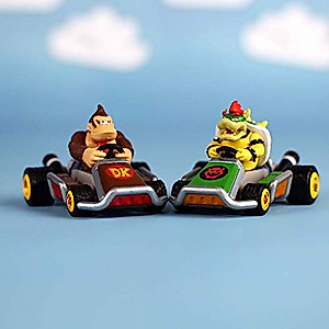 IAMPOK 8 Pcs Mario Kart Pull Back Cars Cake Topper Figures Toy Set-Kids Birthday Party Cake Decoration Supplies