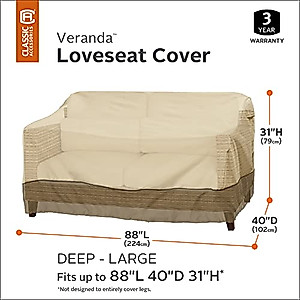 Classic Accessories Veranda Water-Resistant 88 Inch Patio Sofa/Loveseat Cover for Better Homes & Gardens Azalea Ridge