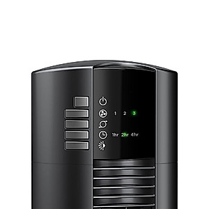 Lasko 48 Inch Slim Home Office Quiet 3 Speed Oscillating Tower Fan with Nighttime Setting, Remote Control, 7 Hour Timer, and Auto Shut Off, Black