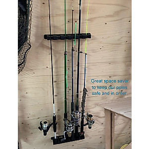 Ducurt Fishing Rod Holders Vertical Rod Rack, Fishing Pole Holders for Garage, Wall, Ceiling Rod Stand, Black