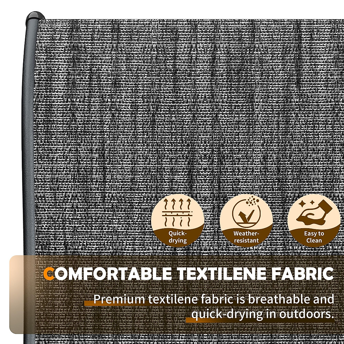 UDPATIO Stackable Patio Chairs Set of 4, Outdoor Stackable Dining Chairs with High Back, Patio Dining Chairs with Armrest for Lawn Backyard Deck, Dark Grey