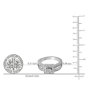 Dazzlingrock Collection 0.25 Carat (ctw) Sterling Silver Round White Diamond Bridal Engagement Ring 1/4 CT, Size 7