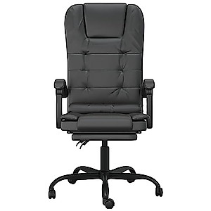 Home Office Chair, Ergonomic Office Chair, Massage Reclining Office Chair Black Faux Leather Suitable for Home Office