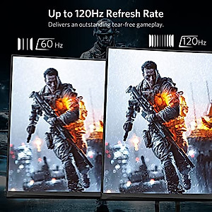Fiodio 35” Ultra Wide QHD 21:9 Gaming Monitor, with Adaptive Sync, 120Hz Refresh Rate, Picture in Picture, By sRGB 99%, 2xHDMI 2xDisplay Ports, R1800, 3440*1440P, (DP Cable Included), Black (V3L6W)