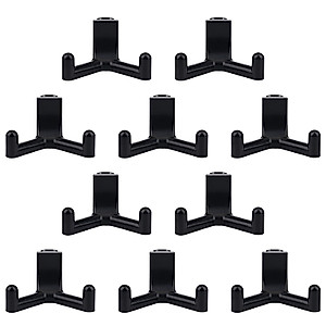 PEUTIER 10pcs Tool Hooks Compatible with Lifetime Shed, ABS Plastic Garage Organization Tools Garden Tool Hooks Shed Organization Accessories (Black)