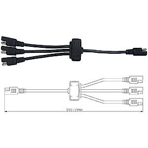 Sunway Solar Panel Connectors,Extension Cable Connect 3 Solar Panels to 12V Battery with Two SAE Polarity Reverse Adapters for 12Volt Solar Charger,Solar Maintainer and Solar Charging Kits