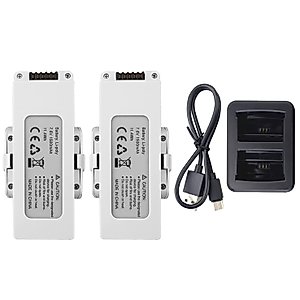 2PCS 7.6V 1500mAh Lithium Battery with 2 in 1 Charger for HS510 F30 Brushless Folding Quadcopter Spare Parts Aerial Remote Control Drone Battery