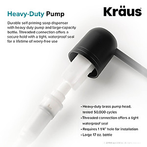 KRAUS Kitchen Soap and Lotion Dispenser in Matte Black, KSD-32MB