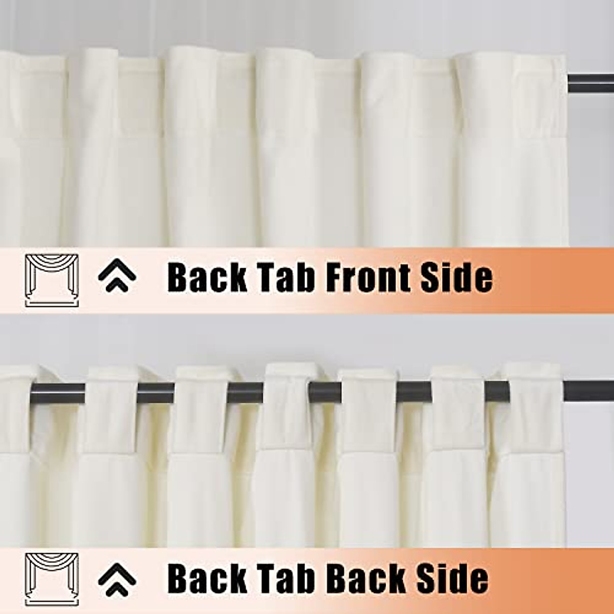 Ivory Velvet Curtains Elegant Window Drapes for Living Room 84 Inch Long Light Dimming Room Back Tab/Rod Pocket Panels Privacy Bedroom Sliding Door Backdrops Décor, Set of 2 (Ivory)