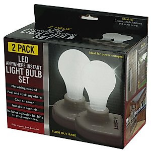StealStreet SS-KI-OL966 LED Anywhere Instant Light Bulb Set, 2 Count (Pack of 1)