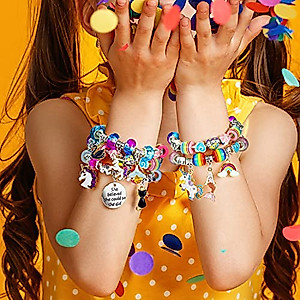 DIVAS MODE Charm Bracelet Making Kit for Girls, Unicorn/Mermaid Toys Gifts for Girls Age 6-8,Beads for Jewelry Making,Craft Supplies Kits Gifts for Teen Girls Toys