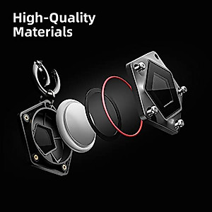 Jeanue-Compatible Apple Airtag Holder Keychain Case Waterproof, Heavy Duty Air Tags Tracker Cover with Strap Carabiner Key Ring
