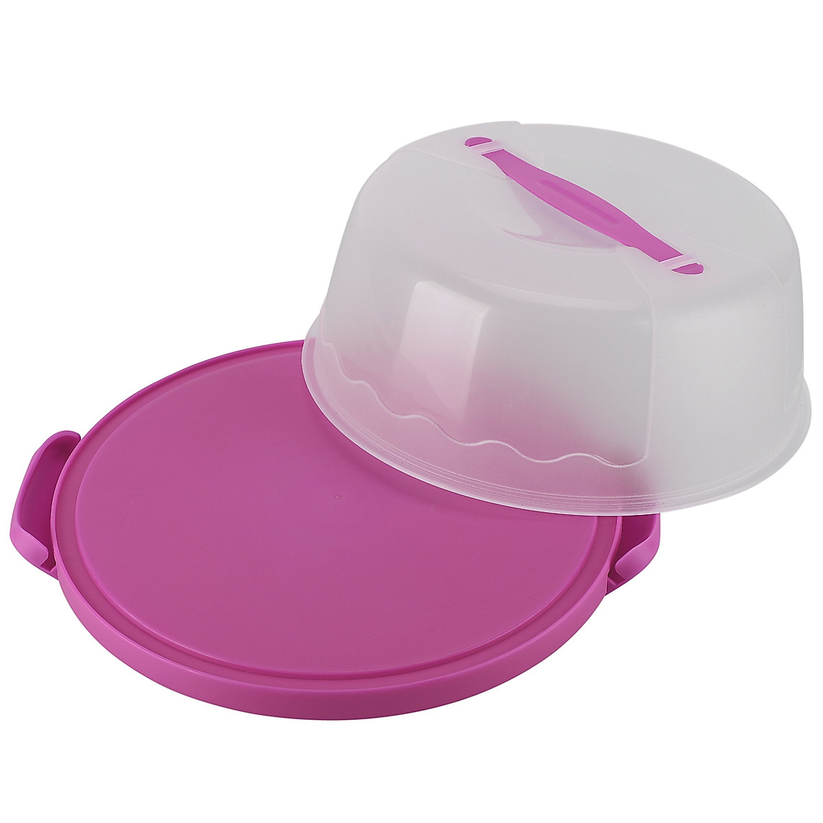 HelloCupcake Portable Cake and Cupcake Carrier / Storage Container - 10.4" Diameter (Inside Cover), Translucent Dome - Perfect for Transporting Cakes, Cupcakes, Pies, or Other Desserts (Purple)