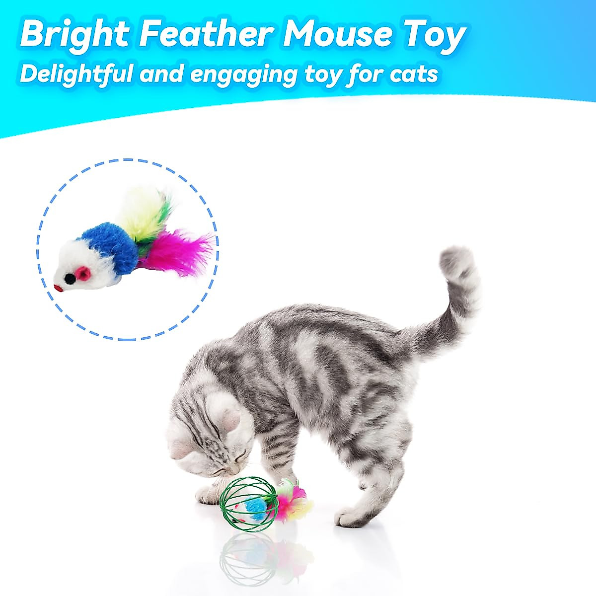 QUVOVID Cat Toys 6 Packs Cat Ball Toys, Metal Cage Balls with Mice & Bells, Cat Toys for Indoor Cats and Kitten, Interactive Cat Toys Cat Bell Balls, Mouse Toys, Kitten Toys Promote Physical Exercise