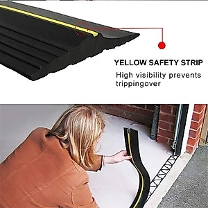 Universal Garage Door Bottom Threshold Seal Rubber Strip with Adhesives, DIY Weatherproof Weather Stripping Replacement (16FT)