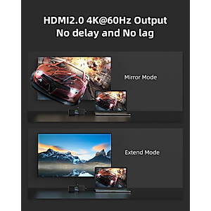 DOCKCASE Visual Smart USB C Hub (9-in-1) with HDMI Port 4K@60Hz, 100w PD Power Delivery, 4 USB-A Data Ports, 1 Gigabit Ethernet Port, 1 UHS-II TF/SD Card Slot for MacBook Air/Pro, Ipad Pro,Dell XPS