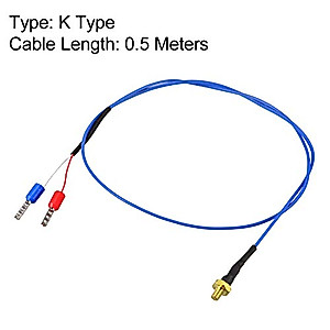 uxcell K Type Thermocouple 32-1112F/0-600C Temperature Sensor Probe with 0.5M Cable M3 Thread for 3D Printer