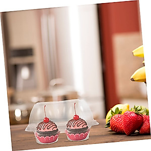 NOLITOY 20 Pcs Four Piece Cake Box Cupcake Holders Cupcake Storage Pastry Containers Cupcake Container Muffin Gifts Carriers Plastic Cupcake Carrier Tote Box Clamshell The Pet Food
