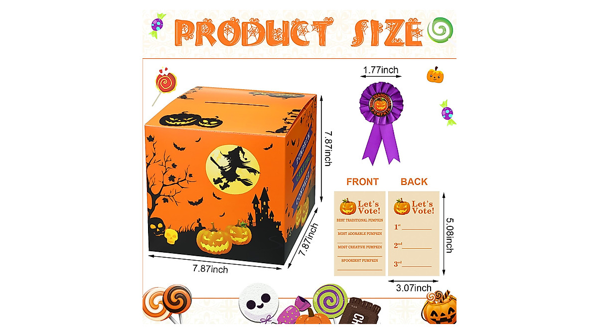 Sasylvia 58 Pcs Halloween Pumpkin Carving Contest Awards Kit Including ...