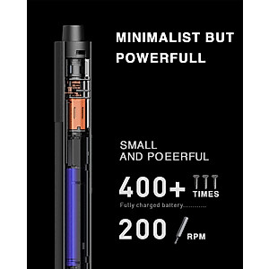 Mini Electric Precision Screwdriver,Powerful Magnetic Motor, High Strength S2 Steel Screwdriving Bits,Long Time Working Rechargeable Lithium Battery, LED Lights,Perfect for Phones PC Laptops,Grey