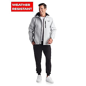 Reebok Men's Jacket - Weather Resistant Fleece Lined Softshell Jacket Coat - Lightweight Casual Coat for Men (M-XXL), Size Medium, Pure Grey