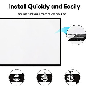 OWLENZ 100" New Upgraded Portable Projector Screen Anti Crease 16:9 4K HD Video Film Projection Screen Support Front Projection