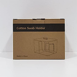 YOHOM Clear cotton ball and swab holder organizer with lid Bathroom Qtips Storage Container Box Plastic Cotton Round Pads Dispenser